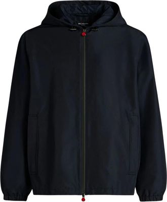 Kiton Homme, Vestes, Bleu, Taille: L Veste &agrave; Capuche en Tissu Technique