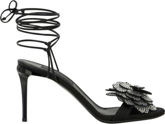 Philipp Plein Femme, Chaussures, Noir, Taille: 36 EU Sandales &agrave; Talons Aiguilles &agrave; Lacets Fleur Strass 9