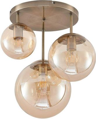 Lindby Plafonnier &agrave; intensit&eacute; variable Teeja en verre pour salon & salle &agrave; manger