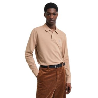 GANT Herren REG Shield LS Pique Rugger Polohemd, WARM Khaki, XL