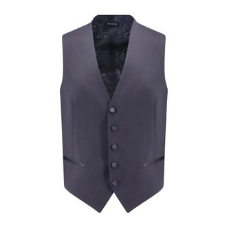 Tagliatore Homme, Costumes, Bleu, Taille: M Gilet col en V &agrave; simple boutonnage