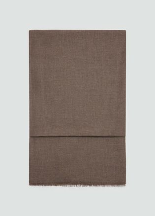 Mango Foulard bords effiloch&eacute;s marron moyen - Femme - Taille unique - MANGO