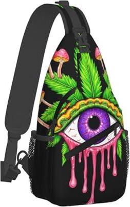 Generic L&eacute;ger Sacoche Homme Bandouliere Champignon &agrave; loeil psych&eacute;d&eacute;lique Sacs &agrave; Bandouli&egrave;re Casual Sac &agrave; Dos De Voyage pour Cyclisme Femme Voyage