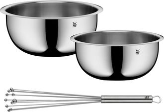 WMF Set 2-teilig Profi Plus Rührblitz mit Reduzierring 32 cm, Cromaragan Edelstahl teilmattiert und Gourmet Küchenschüssel-Set (2-teilig) 22 und 24 cm, Cr