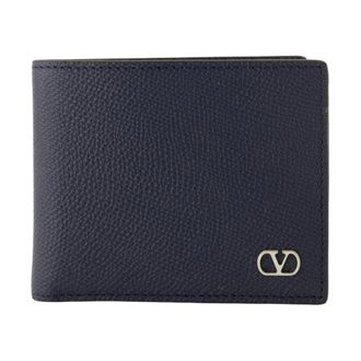 Valentino Garavani VLogo Signature Portemonnaie aus genarbtem Kalbsleder - - Accessories - Herren - Blau - ONE SIZE