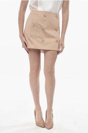 Burberry Cotton Miniskirt With Double-Breasted Design size 42