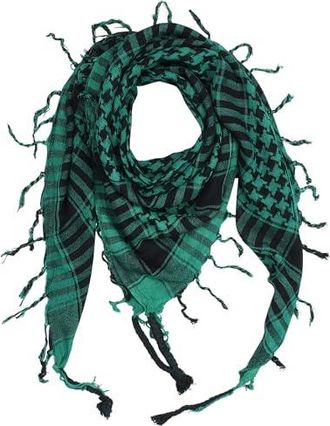 Freak Scene Kufiya - simplement tiss&eacute; toile vert - noir - 100 x 100 cm - Shemagh - foulard Arafat palestinien - keffieh en coton