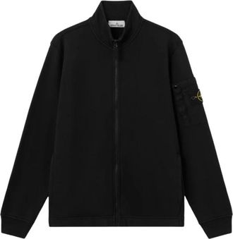 Stone Island Homme, Sweatshirts et sweats &agrave; capuche, Noir, Taille: L Cotton Fleece Track Jacket