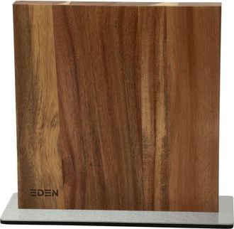 Eden Paris Magnetic Knife Block EQB101 magnetischer Messerblock, Akazienholz mit Metallbasis, 23 x 25 cm