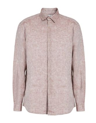 8 by YOOX LINEN L/SLEEVES REGULAR-FIT SHIRT