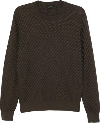 Brioni pull à encolure ronde - Marron