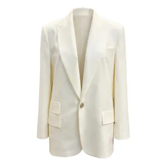 Simona Corsellini Femme, Vestes, Blanc, Taille: 42 FR Blazer Monopetto Bottone Particolare