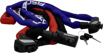 Fischer Kettenschloss Neopren mit Schlüssel, Fahrradschloss, Länge: 130cm, Sicherheitsschloss E-Bike, Diebstahlschutz