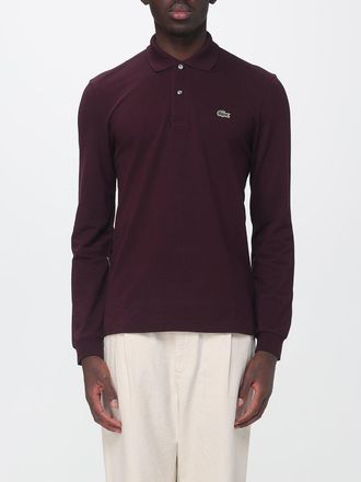 Lacoste Polo &agrave; manches longues en coton avec logo brod&eacute; sur la poitrine