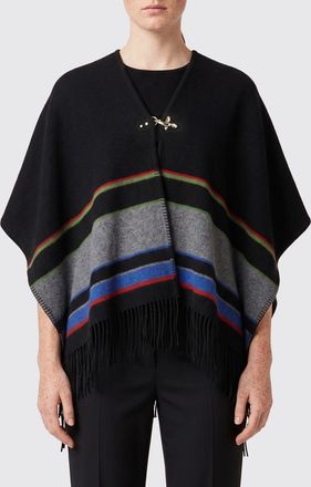 Fay Mehrfarbig gestreiftes Woll-Cape mit Knebelverschluss