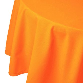Homescapes Orange Tischdecke rund mit Hohlsaum aus 100% Baumwolle 178 cm, rundes Tischtuch, waschbar & pflegeleicht