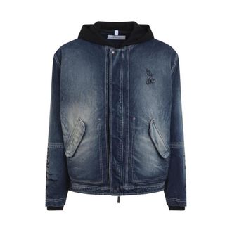 Off-white Cherry Kapuzen-Denimjacke - - Jackets - Herren - Blau - M