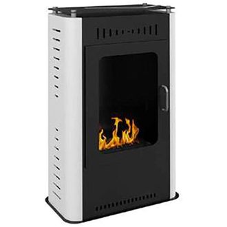 Dmora Dmora - Bioethanolofen Appiano, Bioethanol-Kamin, &Ouml;ko-Ofen, Heizung ohne Schornstein, Made in Italy, 50x27 h80 cm, Wei&szlig; und Schwarz