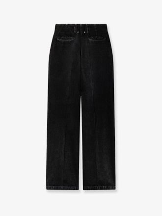 Golden Goose Womens Stone-Washed Cotton Trousers Black