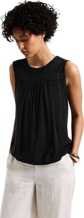 Street One Damen A323313 Top mit Ajourdetails, Schwarz, 36