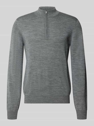 Maerz Regular Fit Sweatshirt aus reiner Schurwolle mit Troyer-Kragen