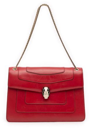 Bulgari Hobo Bags - Medium Calfskin Serpenti Forever Shoulder Bag - Gr. unisize - in Rot - f&uuml;r Damen