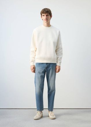 Mango Sweat en coton int&eacute;rieur soft-touch blanc - Homme - XXL - MANGO MAN