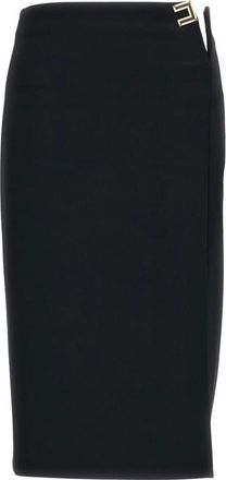 Elisabetta Franchi Femme, Jupes, Noir, Taille: 40 FR Gonna a tubino in doppio cr&ecirc;pe stretch