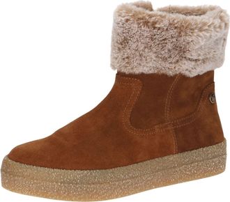 Caprice Damen Winterstiefel ohne Absatz Gefüttert Bequem, Braun (Nut Suede), 36 EU