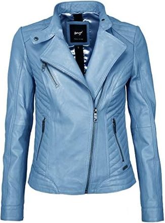 Maze Veste en cuir Sally pour femme, bleu clair, XL