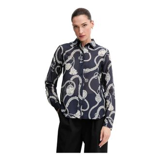 GANT Chemise en coton et soie imprim&eacute; voilier - Femme - Blouses et Chemises - Bleu - Taille: 36 FR