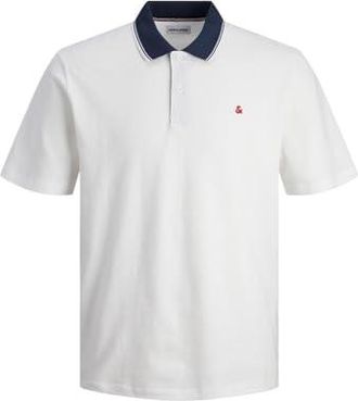 Jack & Jones Polo piqué à manches courtes texturé pour homme, Waylon blanc, S