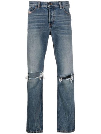 Diesel jean droit &agrave; effet us&eacute; (1995) - Bleu