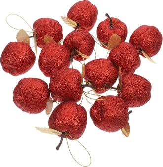 DOITOOL 20 St&uuml;ck Teiliges Weihnachtsbaum-Ornament Realistische Rote Schaumstoff-&auml;pfel Festliche Christbaumschmuck Anh&auml;nger f&uuml;r Weihnachtsdeko und Party Langle