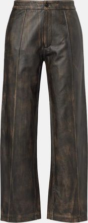 Jacques Wei Weite High-Rise-Hose aus Leder