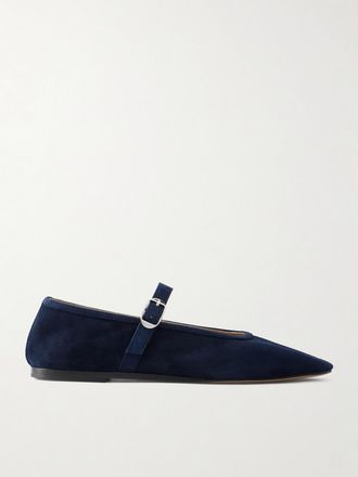 Le Monde Beryl Mary-jane-ballerinas Aus Veloursleder - Blau