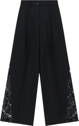 Imperial Femme, Pantalons, Noir, Taille: 38 FR Wide Pantalons