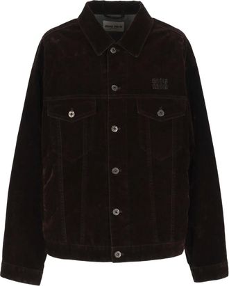Miu Miu veste à logo - Marron