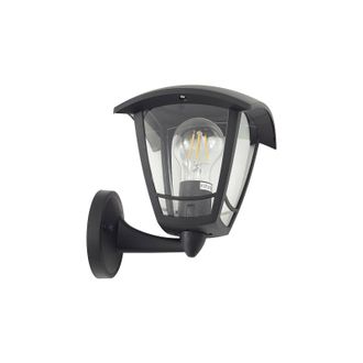Lindby Wandleuchte au&szlig;en (Laterne) Isidoro (spritzwassergesch&uuml;tzt (Modern) in Schwarz (1 flammig, E27) - Au&szlig;enwandleuchten Wandlampe Led Au&szlig;enlampe Outdoor f