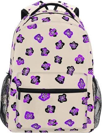 Generic Fleurs Violettes 23101242 Sac &Agrave; Dos Antivol Sacs A Dos L&eacute;ger Sacs D&Eacute;cole Pour Homme Pc Femme 29X40Cm