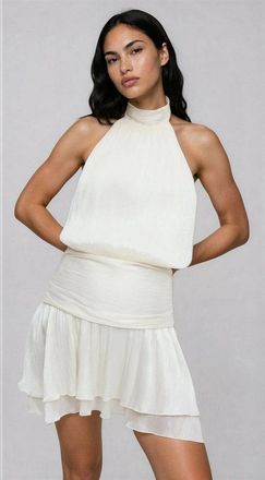 Gina Tricot Sommerkleid Halter neck mini dress - Neckholder Kleid Damen Minikleid hellblau