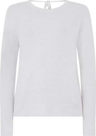 120% Lino Femme, Pulls, Blanc, Taille: 36 FR Pull Ras du Cou