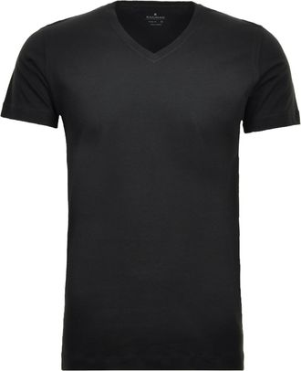 Ragman Ragman Herren 2 T-Shirt Doppelpack Bodyfit mit V-Ausschnitt, Schwarz, Größe XL