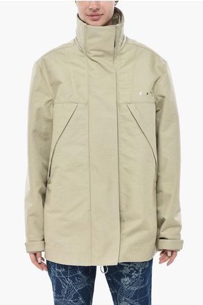 Off-white Cotton-Twill Track Jacket With Velcro Closure size 40