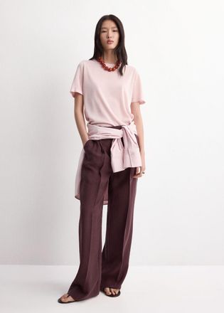 Mango Pull en maille &agrave; manches courtes rose pastel - Femme - XS - MANGO