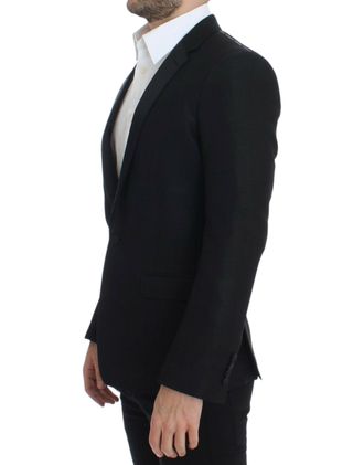 Dolce & Gabbana Mens Black Wool Martini Slim Blazer Clothing