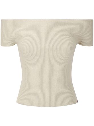 Extreme Cashmere haut en maille nervurée - Blanc