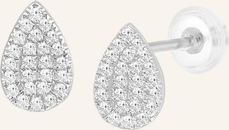 Leaf Ohrstecker Drops Aus 18 Karat Wei&szlig;gold Mit Diamanten silber