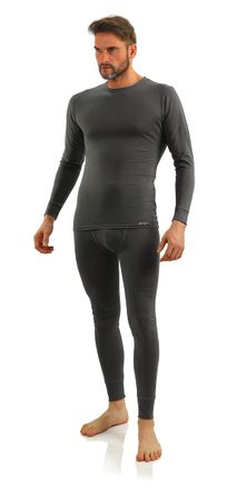 Sesto Senso Lange Unterw&auml;sche Herren Set Baumwolle Langarmes Unterhemd Lange Unterhose Thermounterw&auml;sche Winter Funktionsunterw&auml;sche XXL Set Graphit