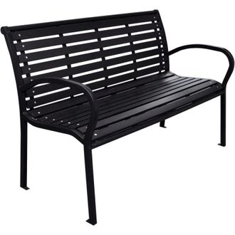vidaXL vidaXL Gartenbank Schwarz 116 cm Stahl und WPC